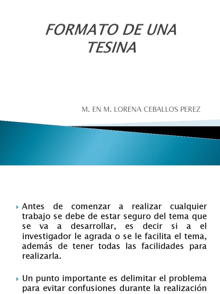Formato Tesina | PDF | Bibliografía | Internet