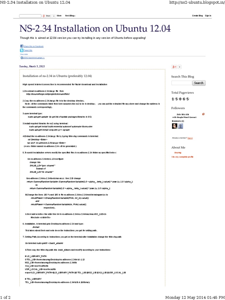 NS-2.34 Installation On Ubuntu 12.04 | PDF | Advanced Packaging Tool | Operating System Technology