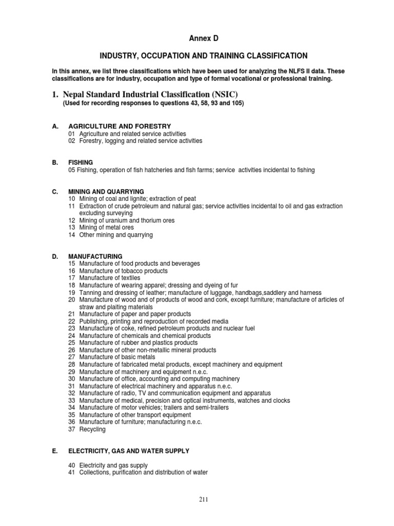 Industry & Occupation Classifications | PDF | The Arts | Crafts