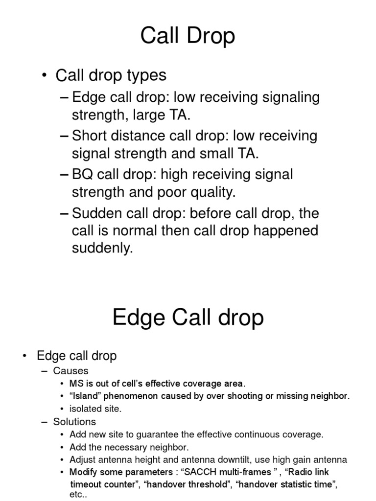 Telecom Engineers' Call Drop Guide | PDF