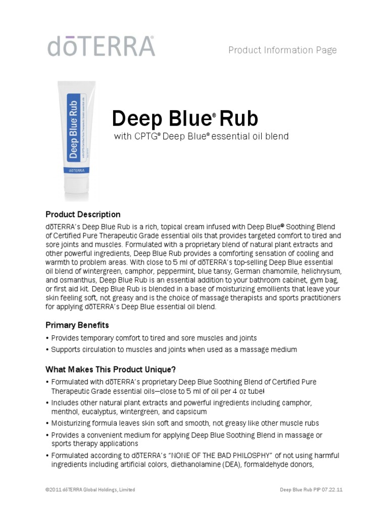 Deep Blue Rub Pip | PDF | Essential Oil | Glycerol