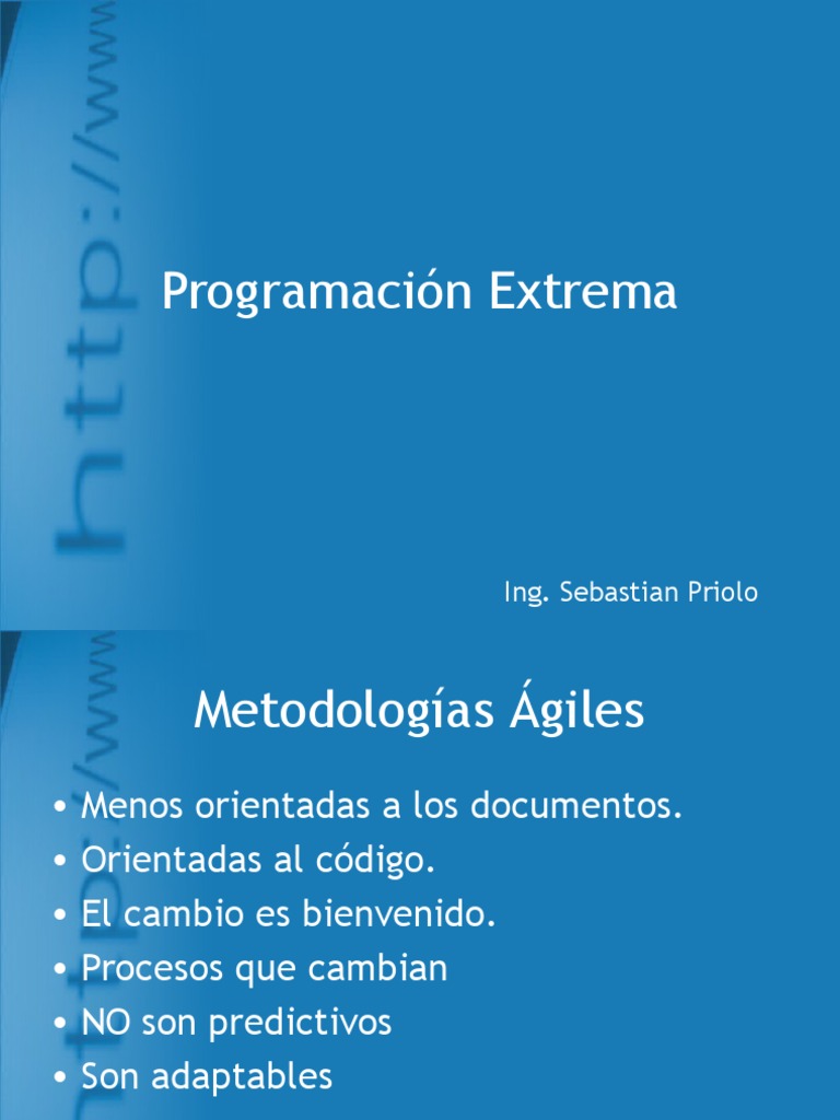 Introducción A La Programación Extrema | PDF | Desarrollo Ágil de Software | Software