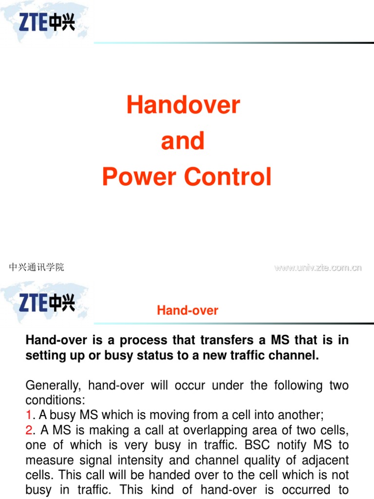 Handover and Power Control | PDF | Radio Resource Management | Electronics