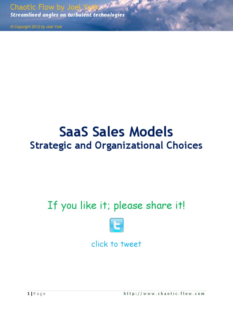 Saas Sales Models | PDF | Software As A Service | Sales