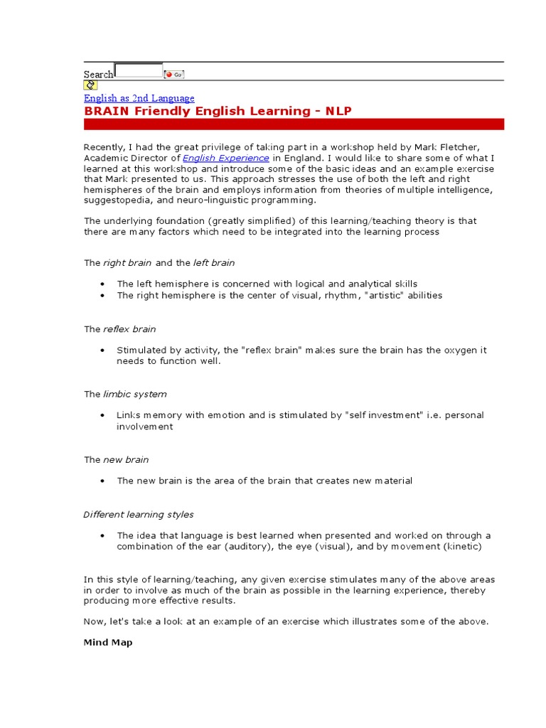 Brain Gym Techniques for ESL Learning | PDF | Cognitive Neuroscience ...