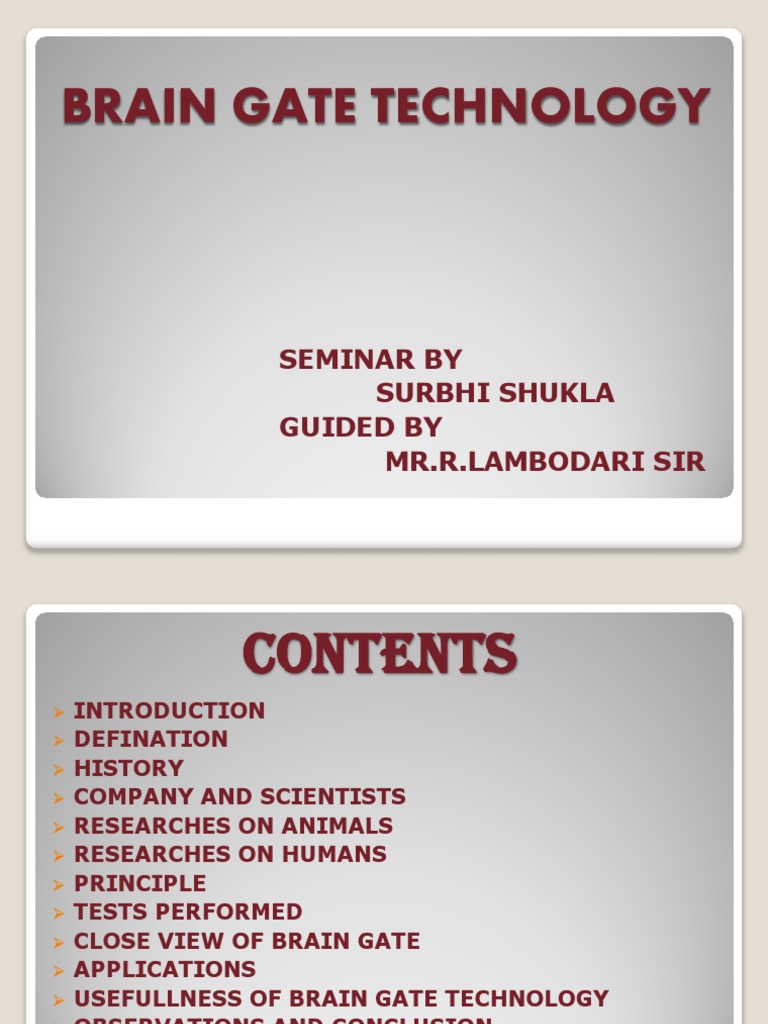 Brain Gate Technology | Earth & Life Sciences | Neuroscience