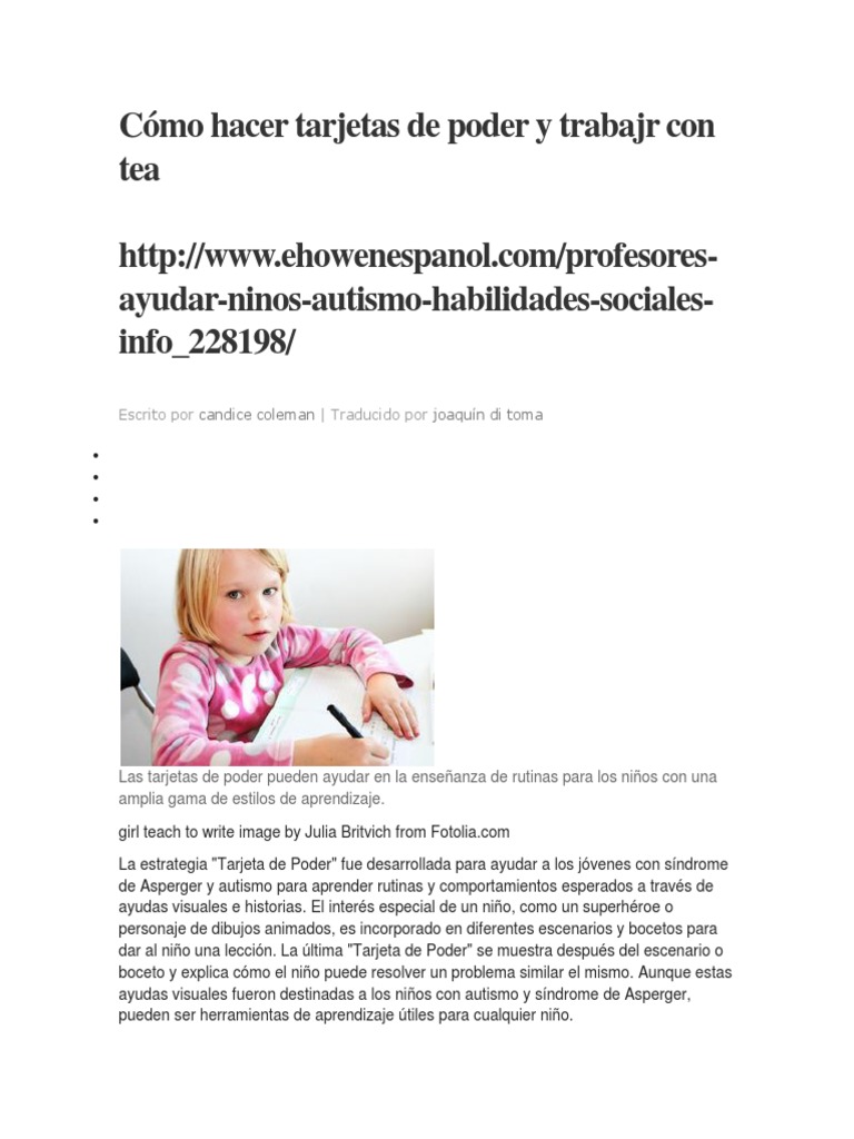 Estrategias visuales y rutinas estructuradas para enseñar habilidades ...