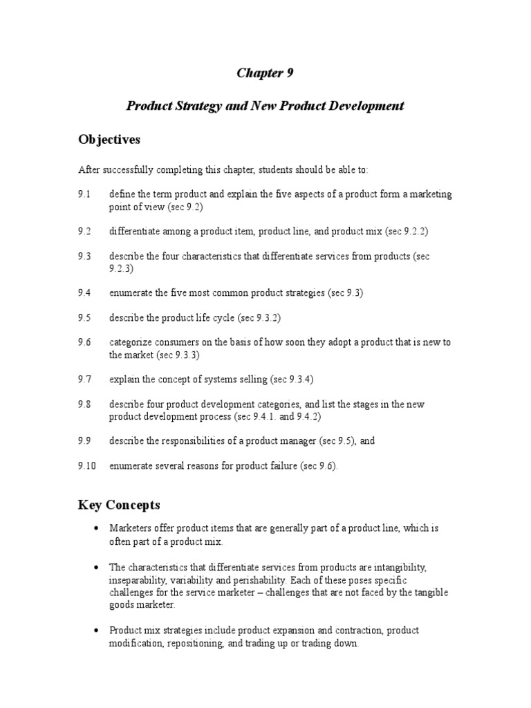 Objectives: Product Strategy and New Product Development | PDF | New ...
