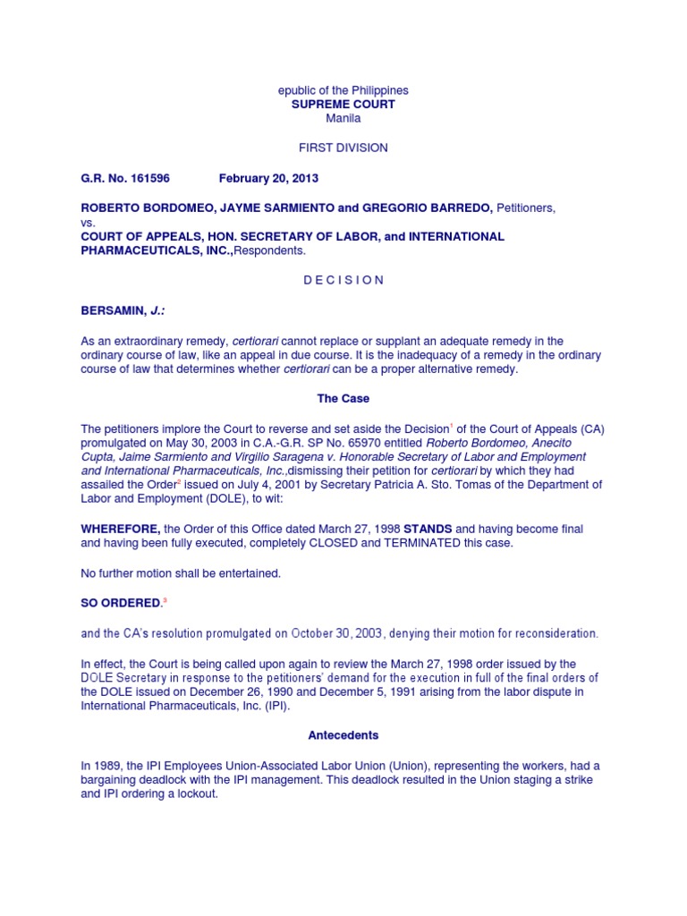 Strike Cases in Labor | PDF | Certiorari | Mandamus