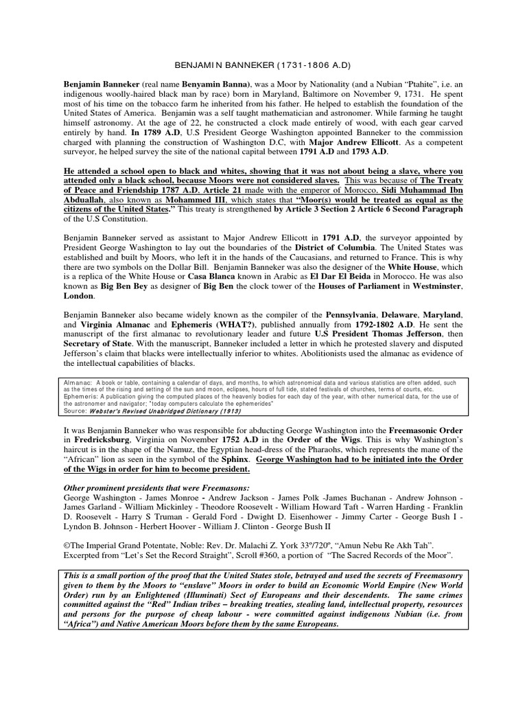 Benjamin Banneker | PDF | The United States | Slavery