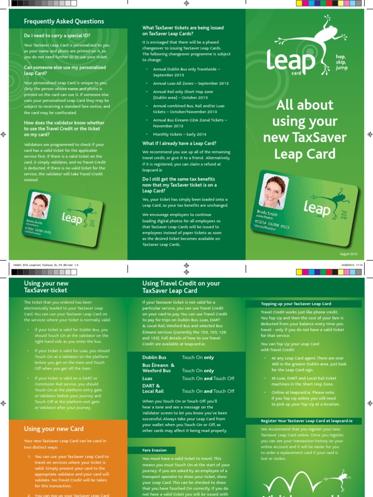 TaxSaver Leap Card Information | PDF | Public Transport | Passenger ...
