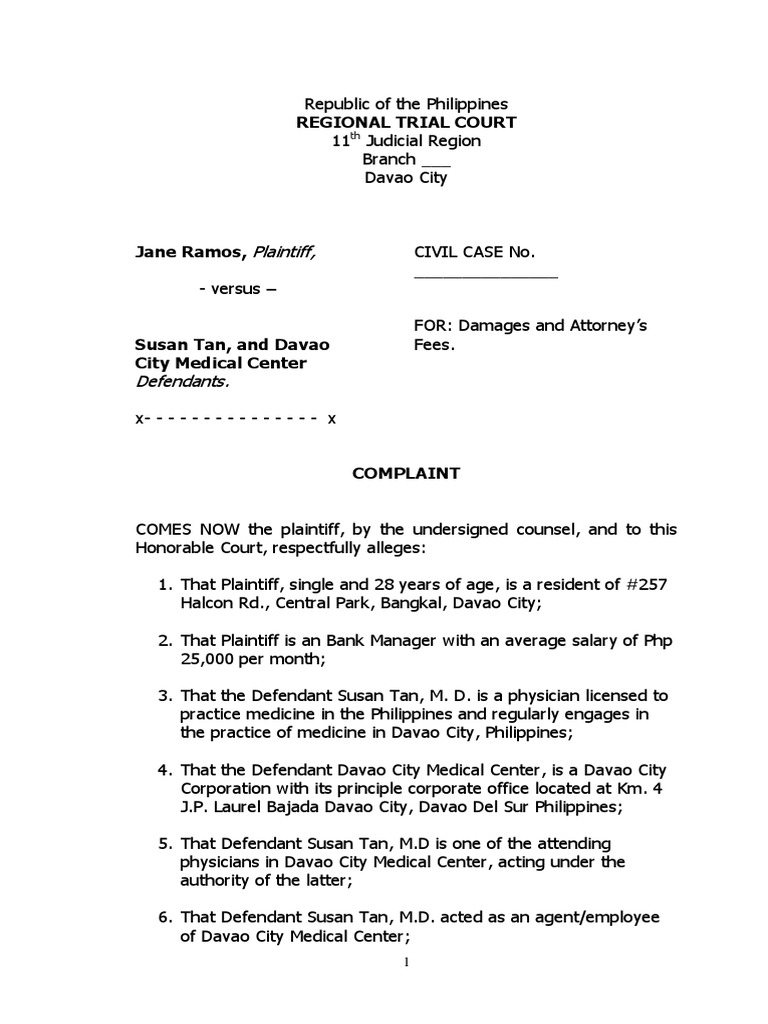 Prac Court Complaint (2) | Negligence | Lawsuit | Free 30-day Trial ...