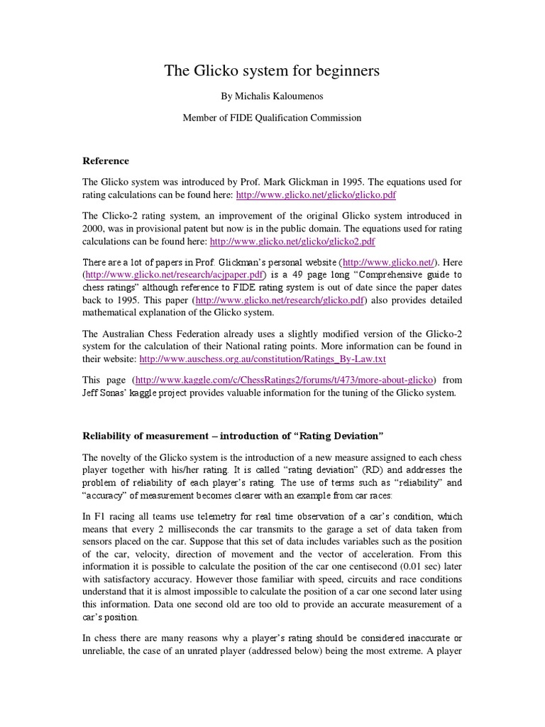 The Glicko System For Beginners1 | PDF | Teaching Mathematics | Nature