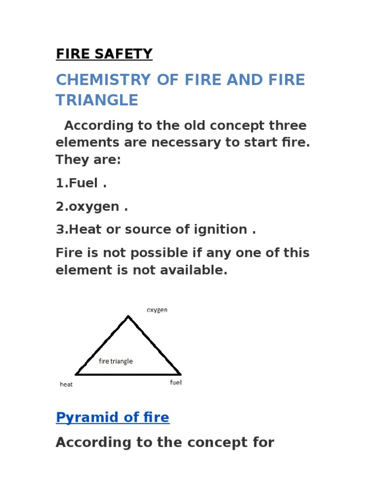 Chemistry of Fire and Fire Triangle | PDF | Nature