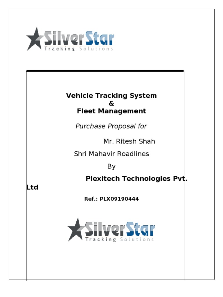 Vehicle Tracking System & Fleet Management Purchase Proposal For Mr ...