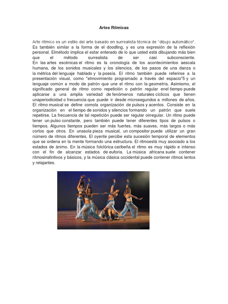 Artes Rítmicas | PDF | Ritmo | Las artes escénicas