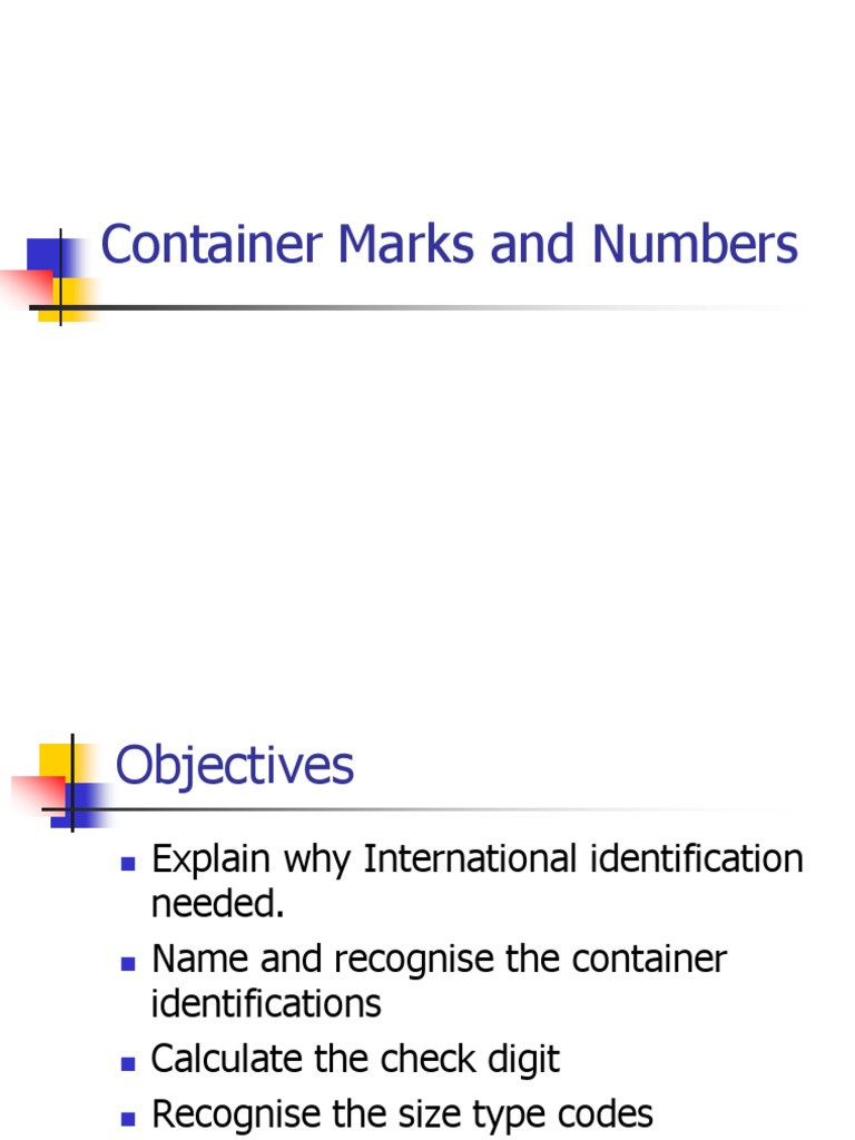Container Marks and Numbers | PDF