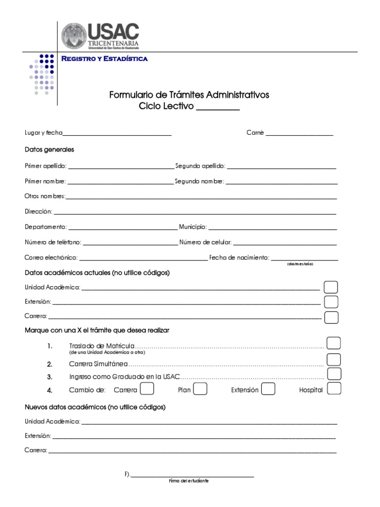 WWW - Rye.usac - Edu.gt Formularios Rye f4 | PDF