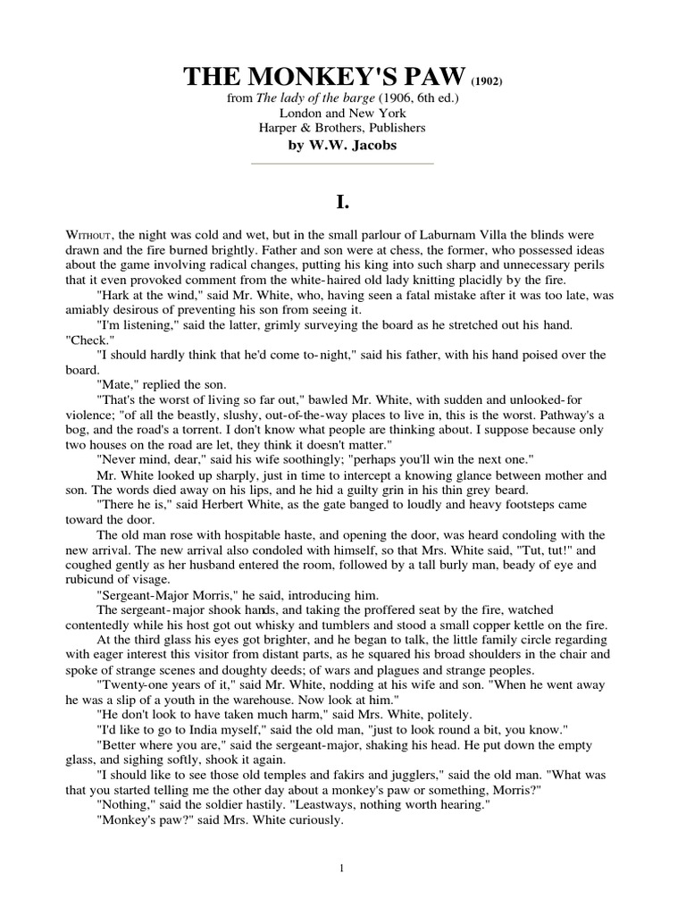 The Monkey's Paw: An Introduction to W.W. Jacobs' Classic Horror Story ...