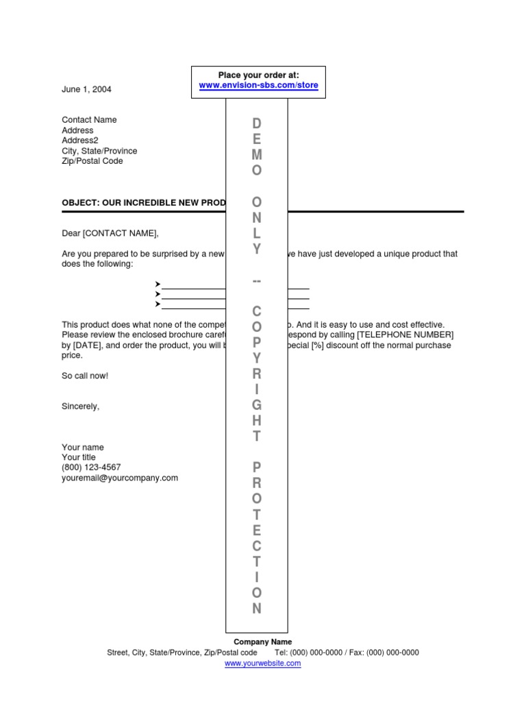 Letter Announcing New Product | PDF | Business