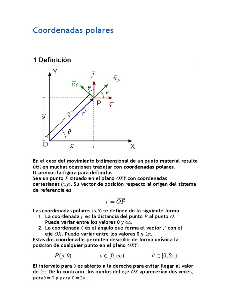 Coordenadas Polares | PDF | Vector Euclidiano | Sistema coordinado