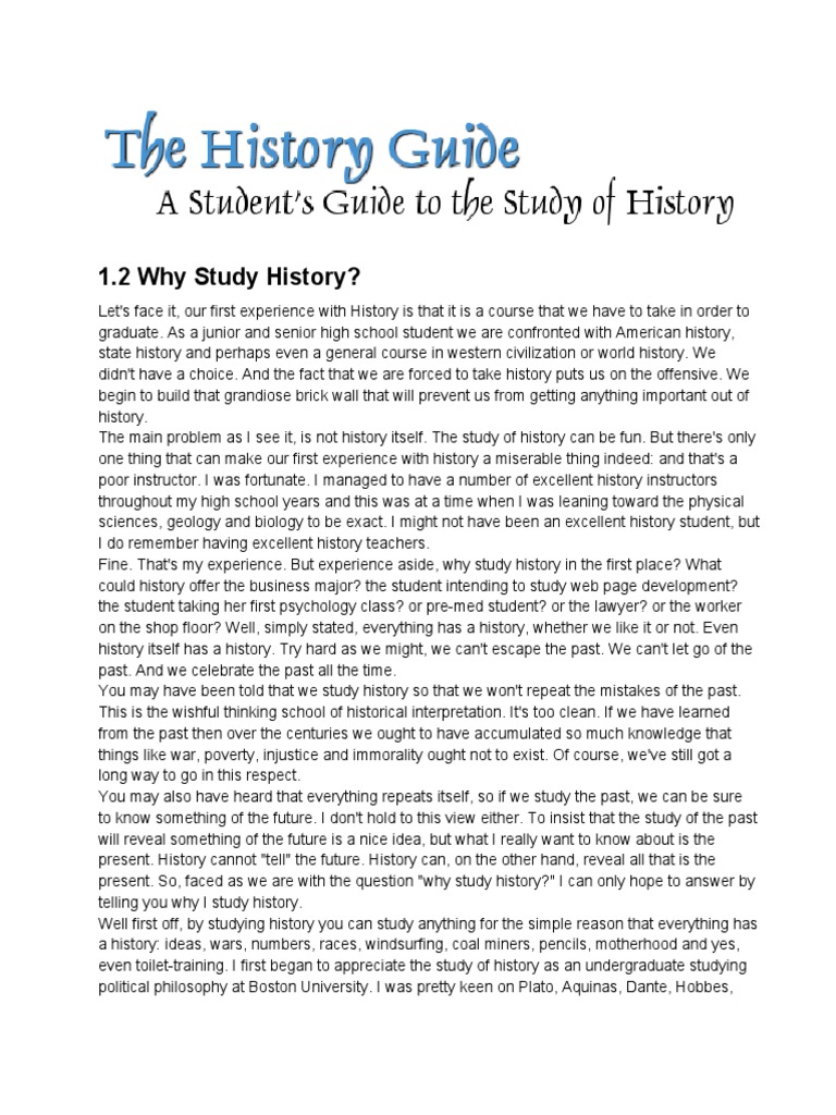 Why Study History | Download Free PDF | Socrates | Plato