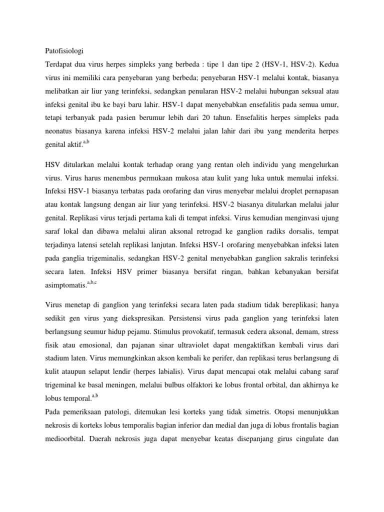 PATOFISIOLOGI Ensefalitis | PDF