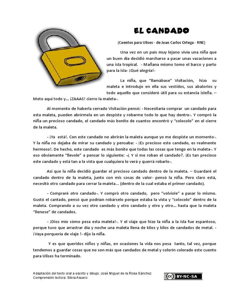 El Candado. para Cada Ciclo. (Cuento) | PDF | Artes del Lenguaje y ...