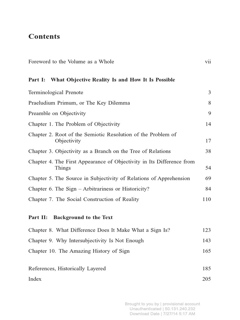 What Objective Reality Is and How It Is Possible | PDF | Cognition ...