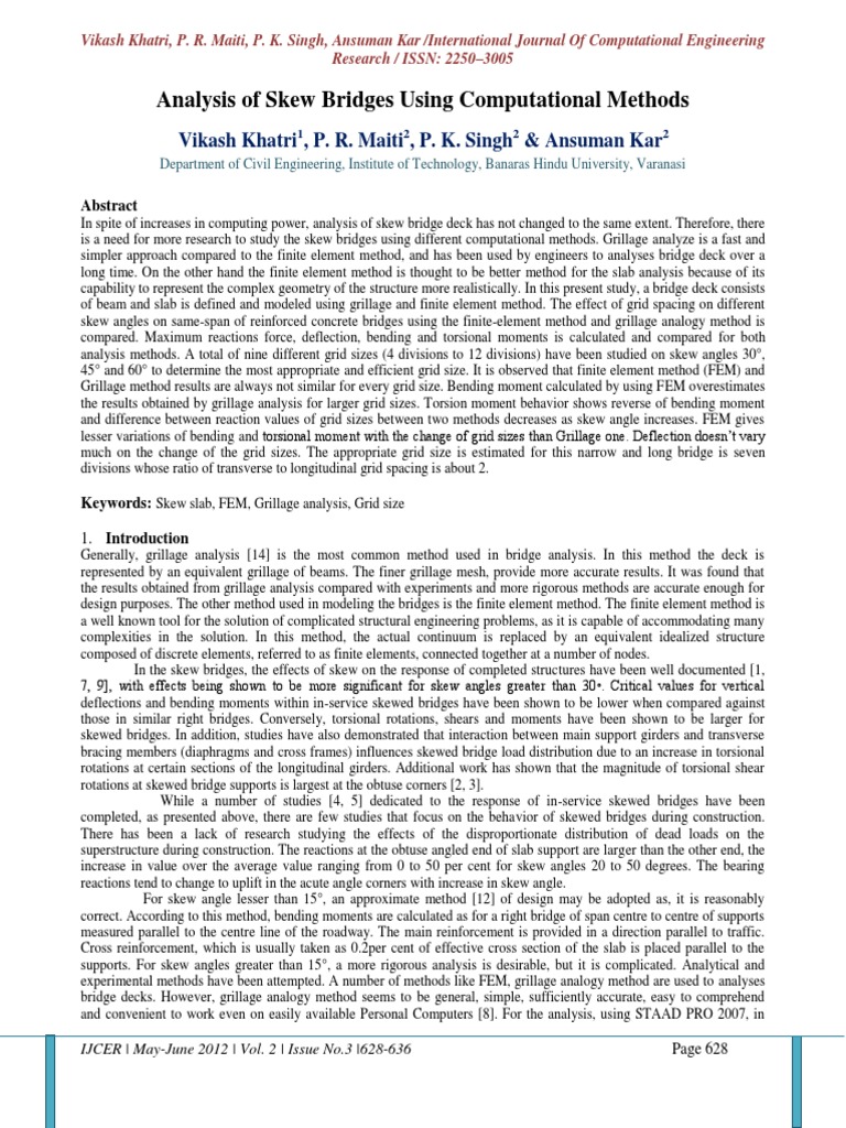 Skew Bridges Calculation Methods | PDF | Finite Element Method | Civil ...