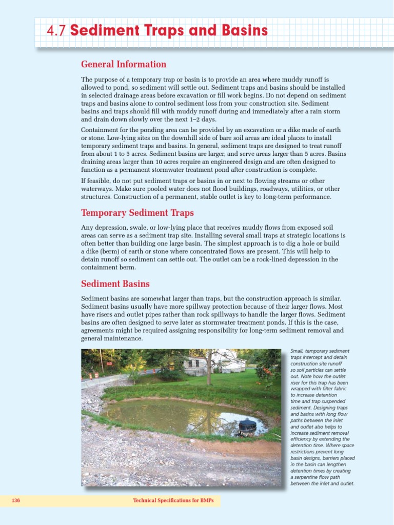 5-Sediment Traps and Basins | PDF | Spillway | Dam