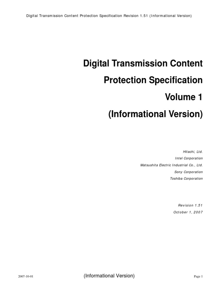 DTCP Ip | PDF | Cryptography | Encryption