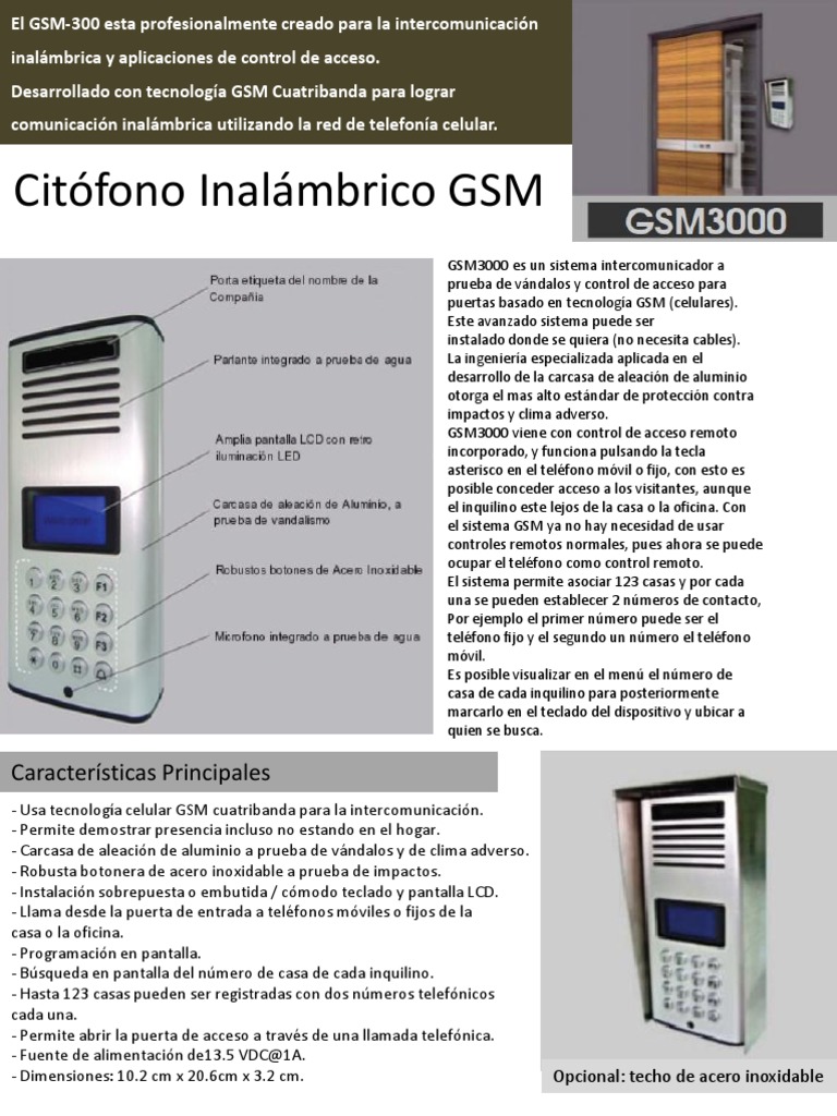 Citofono | PDF | Telefonía móvil | Gsm