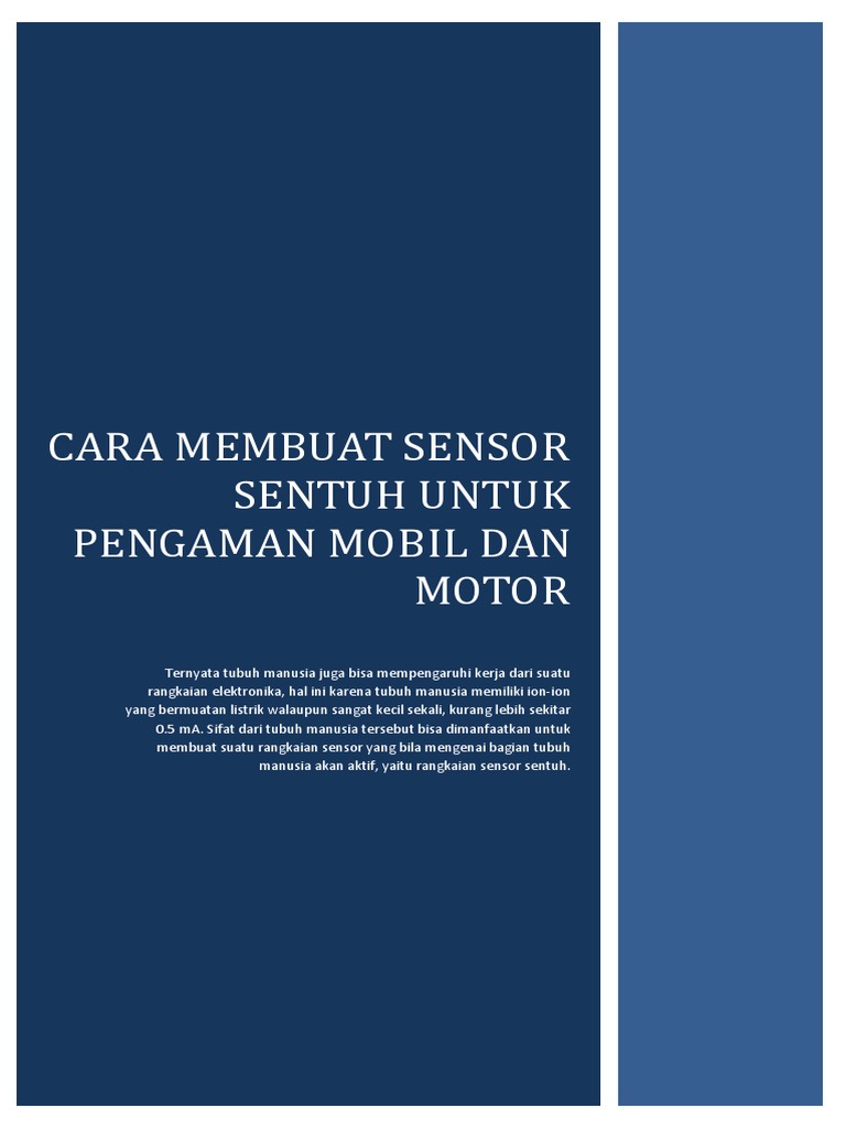 Cara Membuat Sensor Sentuh Untuk Pengaman Mobil Dan Motor | PDF