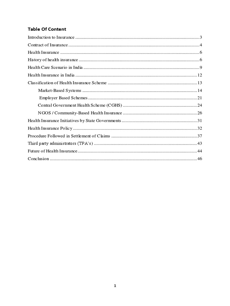 Health Insurance Overview in India | PDF | Insurance | Indemnity
