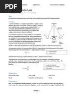 Lab Report - Simple Pendulum | PDF | Pendulum | Observational Error
