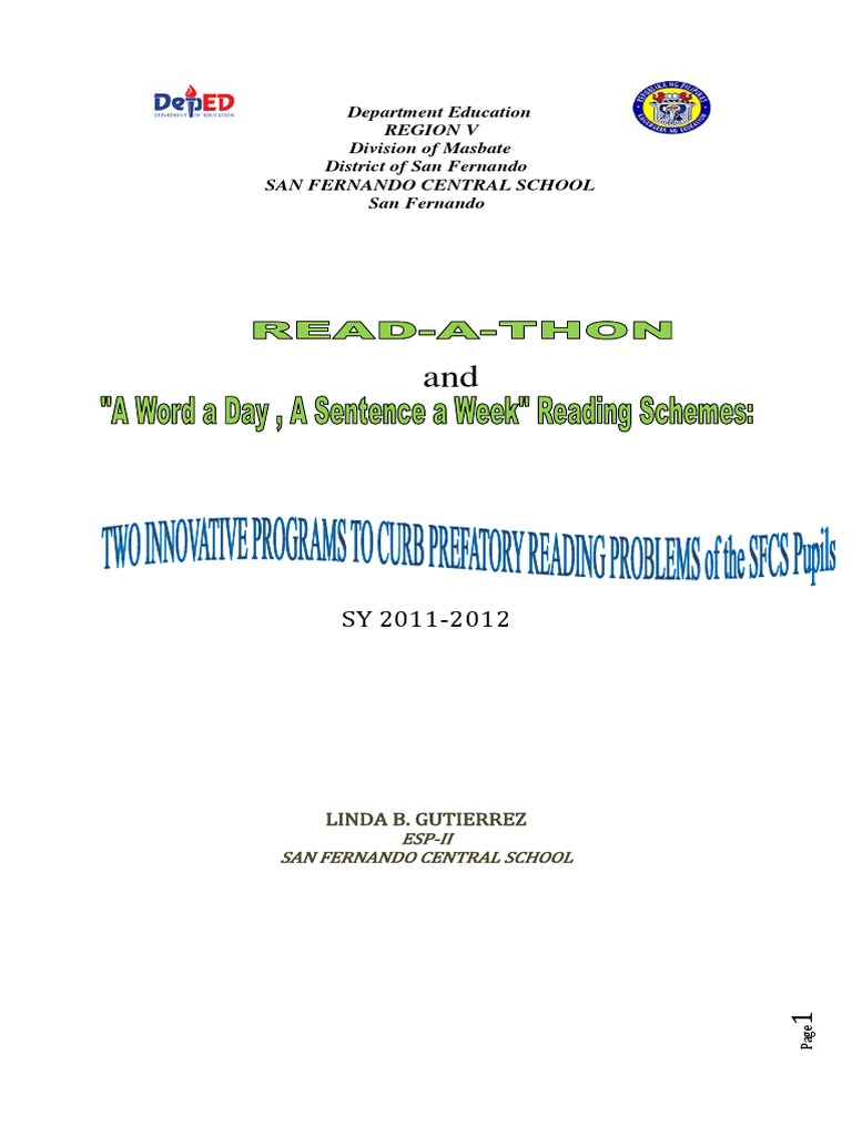Innovation Read A Thon | PDF | Reading Comprehension | Reading (Process)