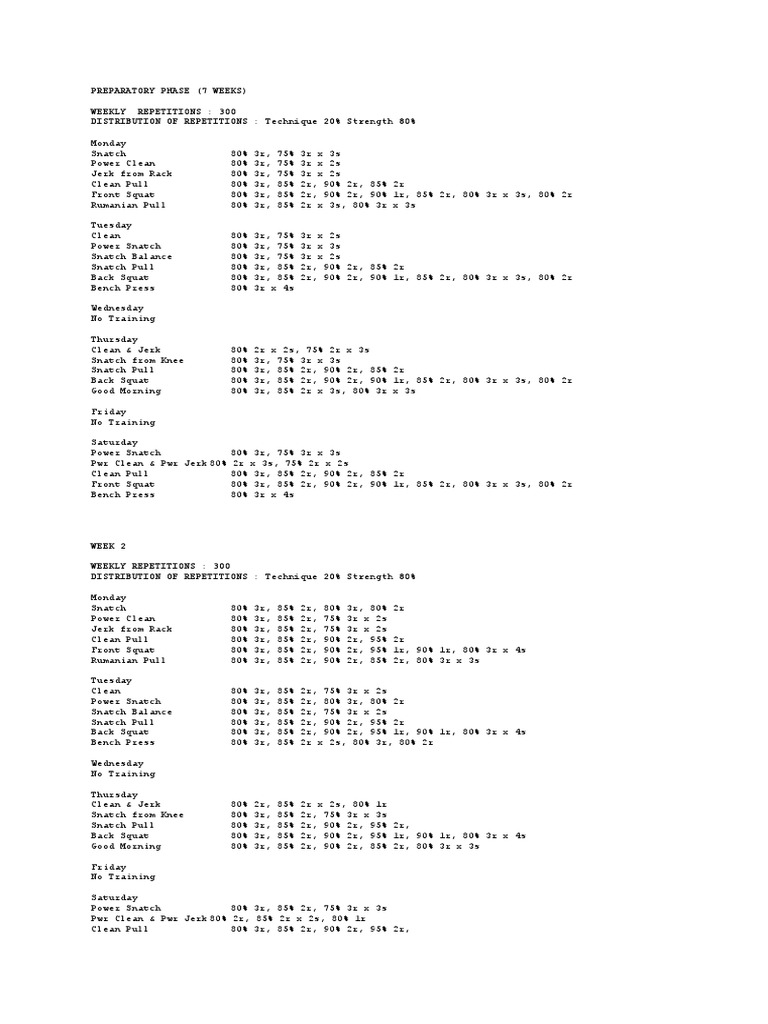12-Week Olympic Lifting Program | PDF | Athletic Sports | Sports