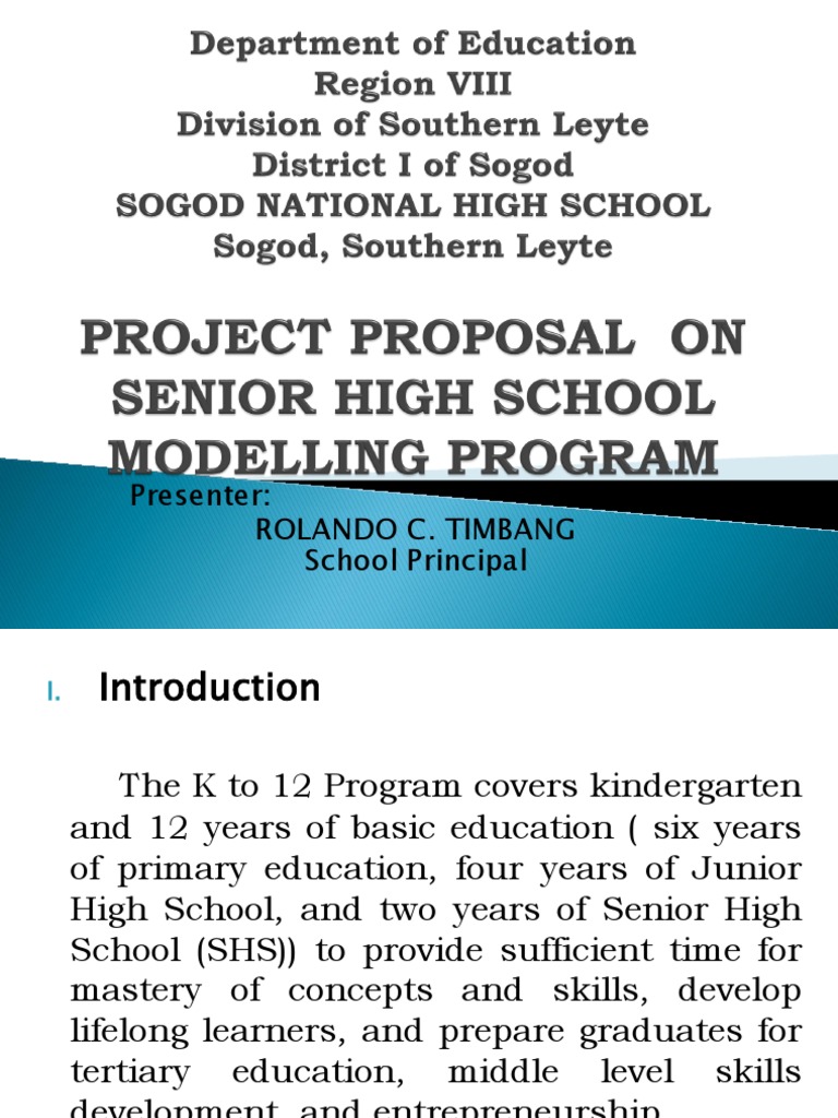Proposal On Senior High School Modelling Program | PDF | Secondary ...