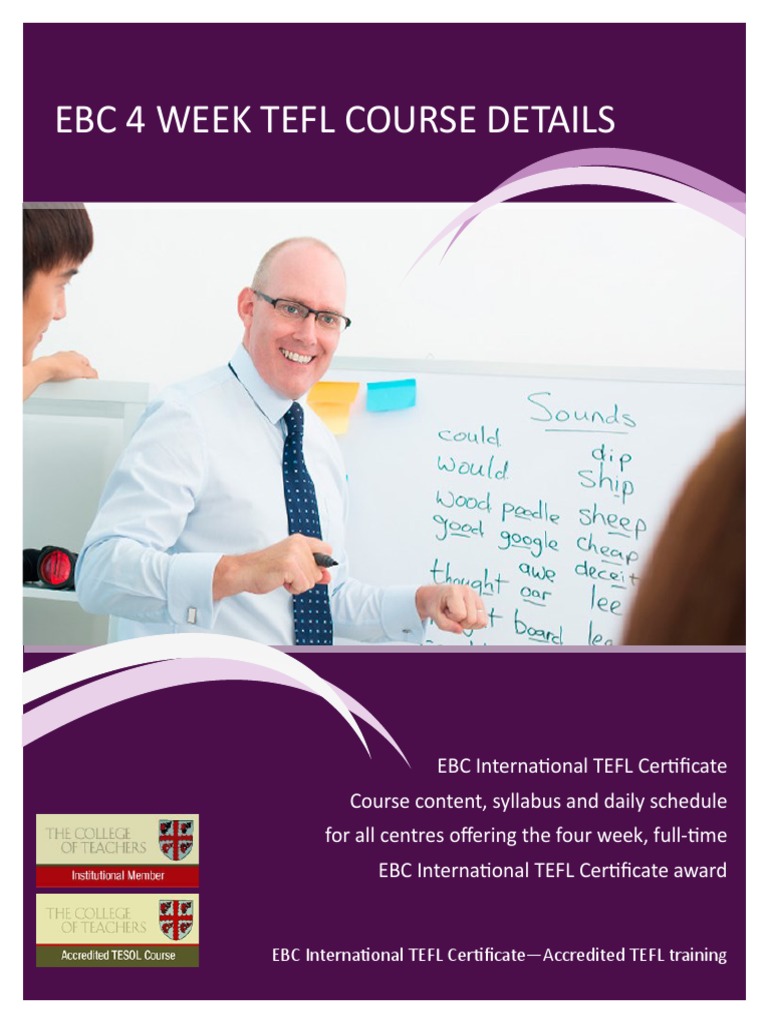 EBC 4-Week Accredited TEFL Course | PDF | English As A Second Or ...