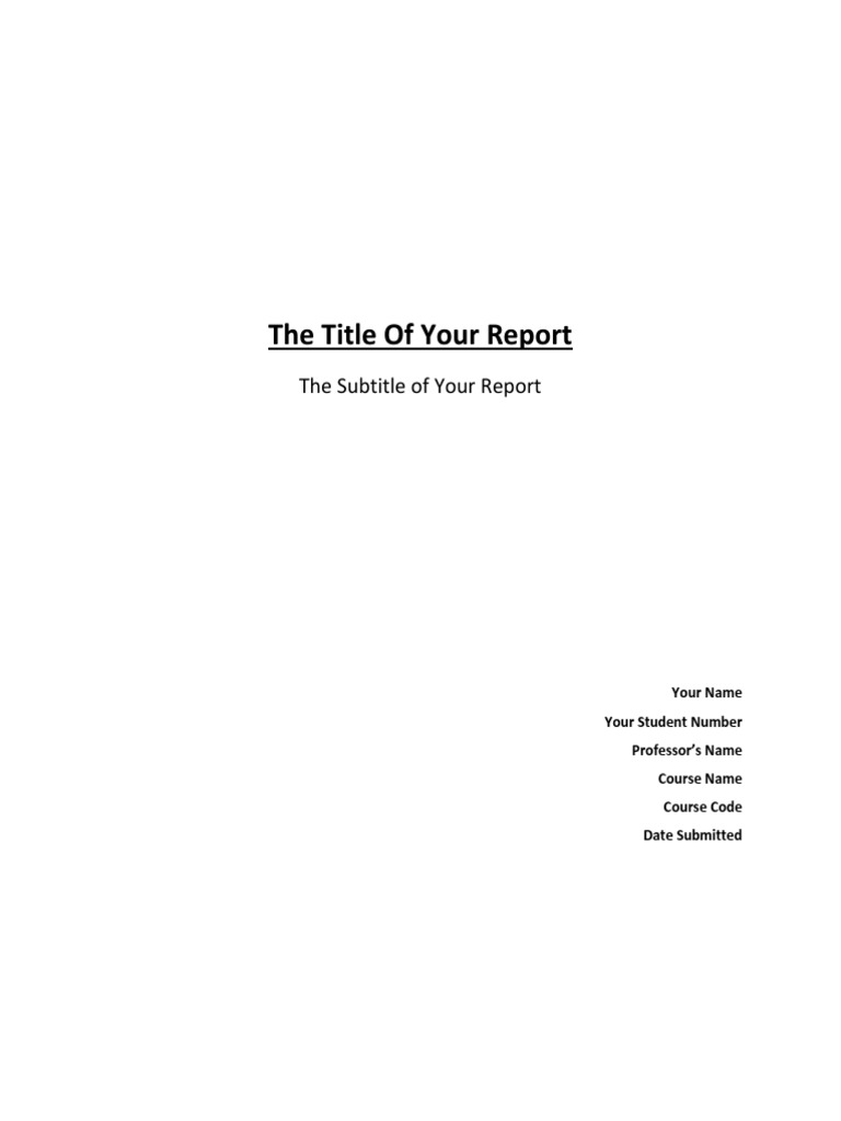 The Subtitle of Your Report | PDF | Supply Chain Management | Logistics
