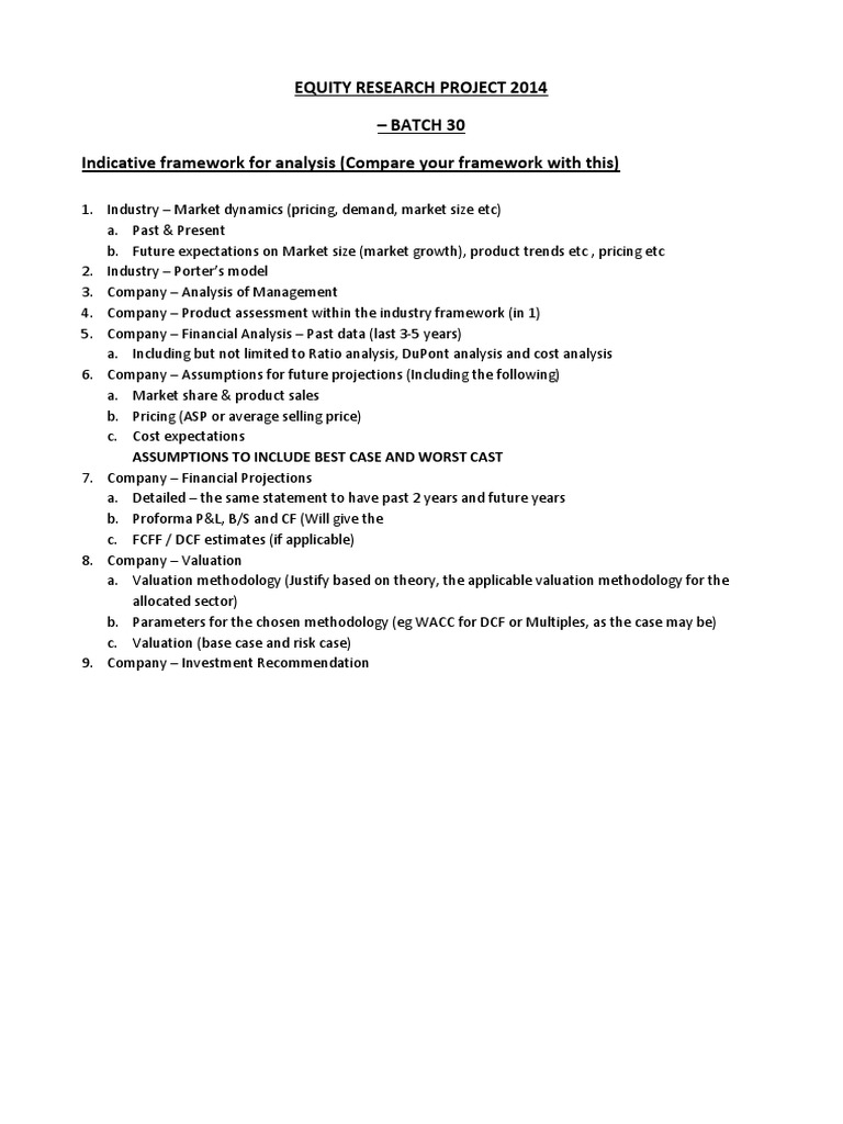 Equity Analysis Framework Guide | PDF | Business