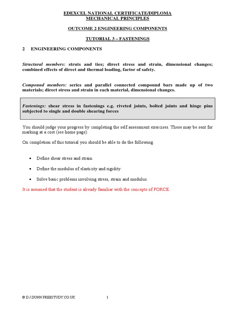Structural Members: Struts and Ties Direct Stress and Strain ...