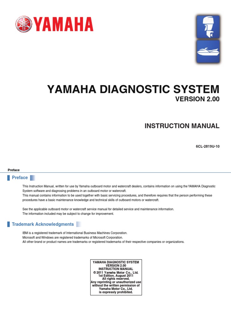Manual Yamaha Outboard Diagnostics (YDIS-Ver2.00) | PDF | Windows 7 ...