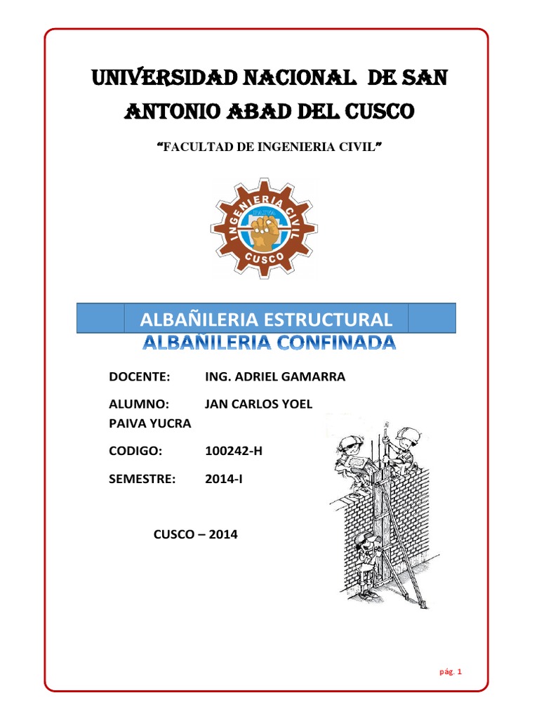 Infore Albañileria Estructural Pdf Albañilería Hormigón