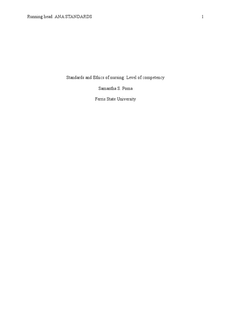 Final Ana Standards Paper | PDF | Evidence Based Practice | Nursing