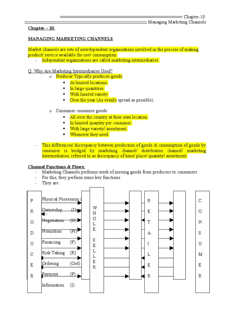 Ch-10 (Managing Marketing Channels) | PDF | Sales | Marketing