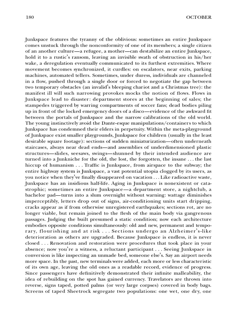 Rem Koolhaas - Junkspace 6 | PDF | Nature