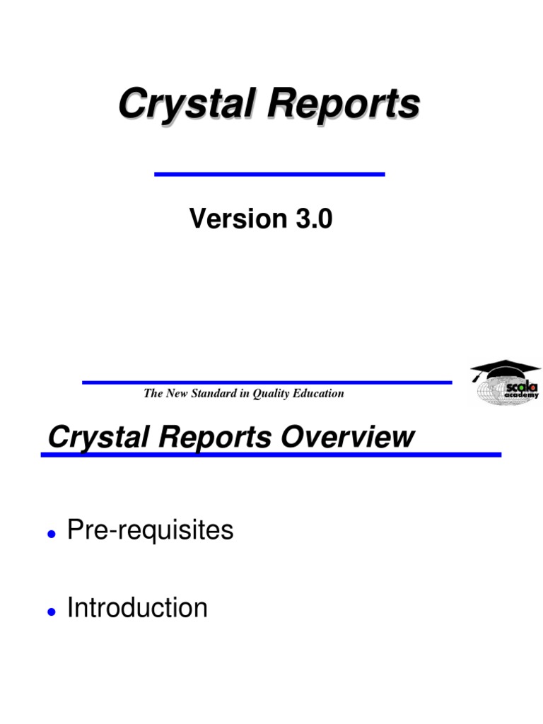 Crystal Reports Training Course Guide | PDF | Sql | Parameter (Computer ...