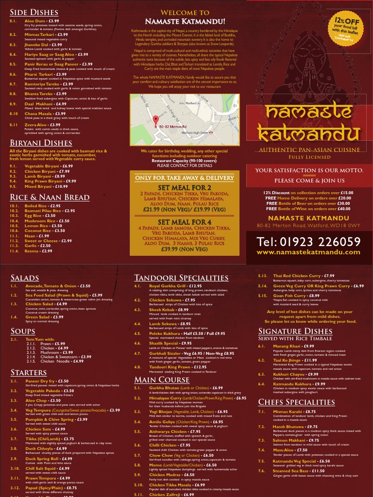 Menu | PDF | Curry | Indian Cuisine